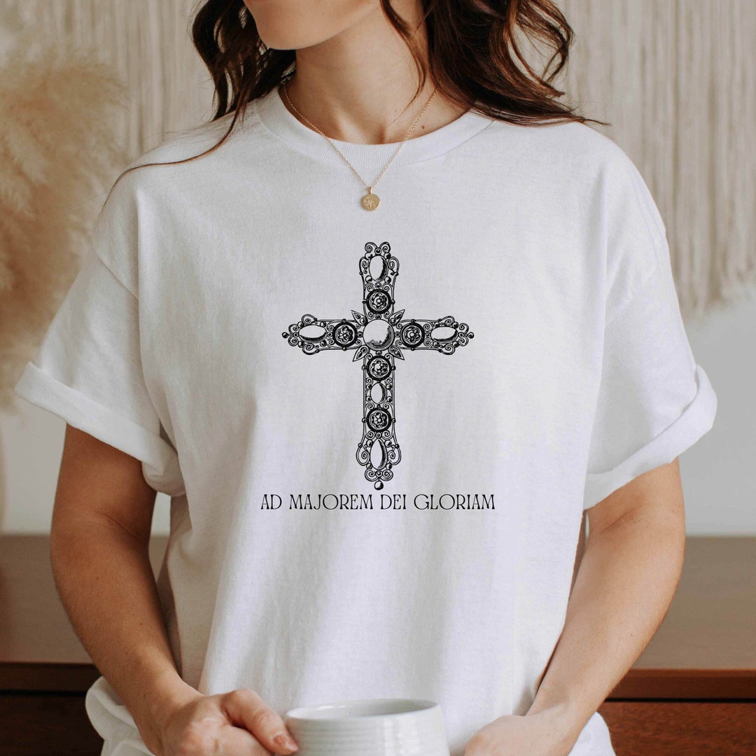 Catholic T-shirt, AMDG Cross Design, Catholic Mom Gift - Etsy