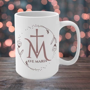 Ave Maria Catholic Coffee Mug: Marian Devotion Gift - Etsy