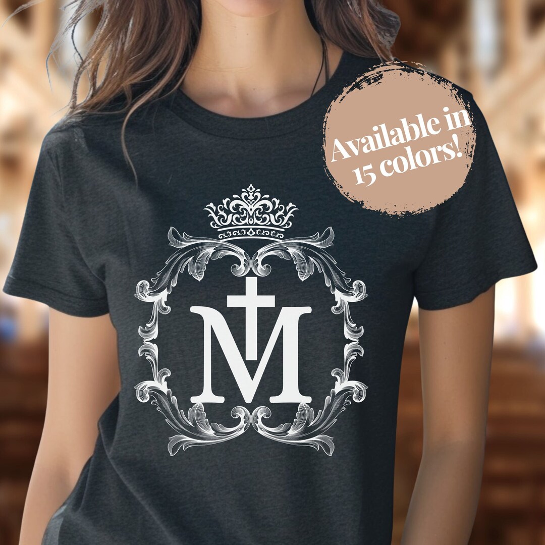 Marian Crown T Shirt | Virgin Mary Shirt | Catholic Gifts for Women - Etsy