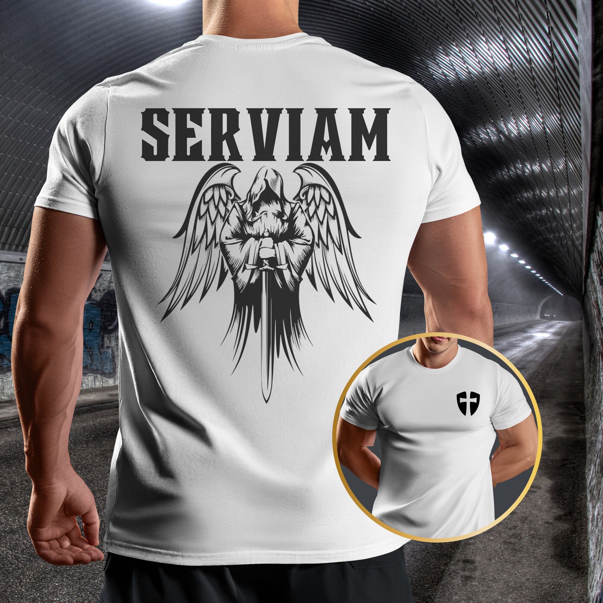 Serviam Front and Back T-shirt | I Will Serve | St Michael the ...