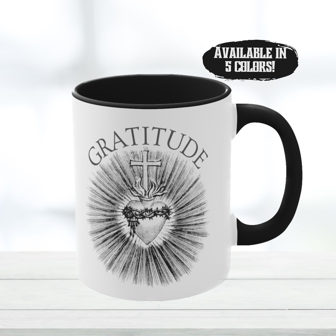 Sacred Heart of Jesus Gratitude Mug, Catholic Mugs, Christian Coffee ...
