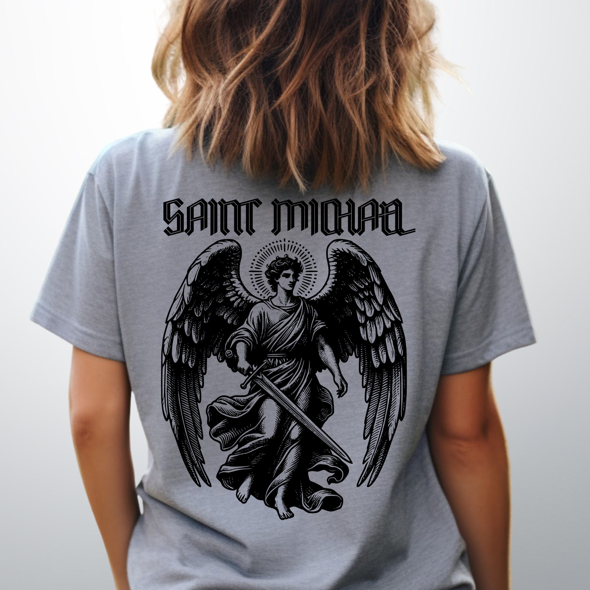 Saint Michael Back T Shirt | Christian Clothing | St Michael the ...
