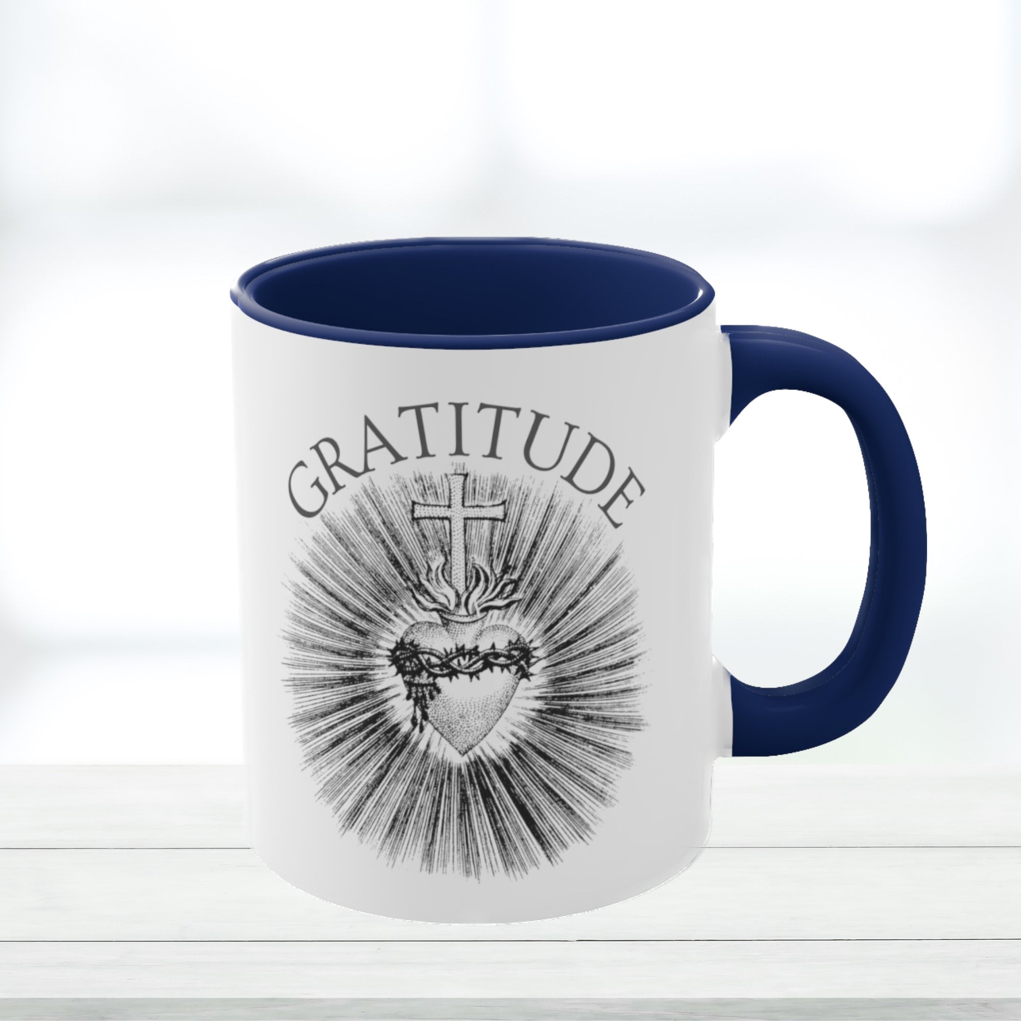 Sacred Heart of Jesus Gratitude Mug, Catholic Mugs, Christian Coffee ...