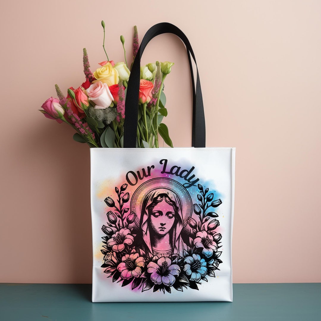 Our Lady Tote Bag | Blessed Mother Gifts | Catholic Bags for Women | Virgin Mary Gifts | First ...