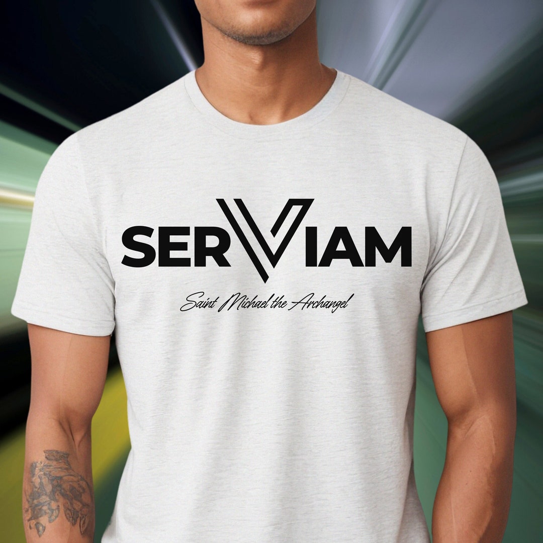 Serviam Saint Michael Archangel T-shirt: Catholic Apparel - Etsy