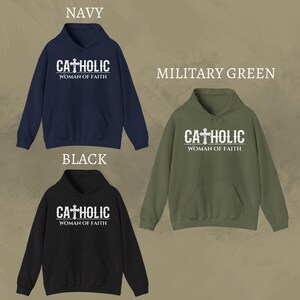 Catholic Woman of Faith Hoodie | Womens Catholic Sweatshirt | Catholic ...