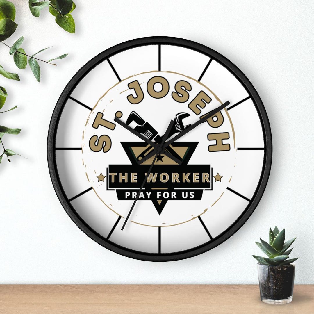 St. Joseph the Worker Wall Clock | 10-inch Catholic Clock for Men ...