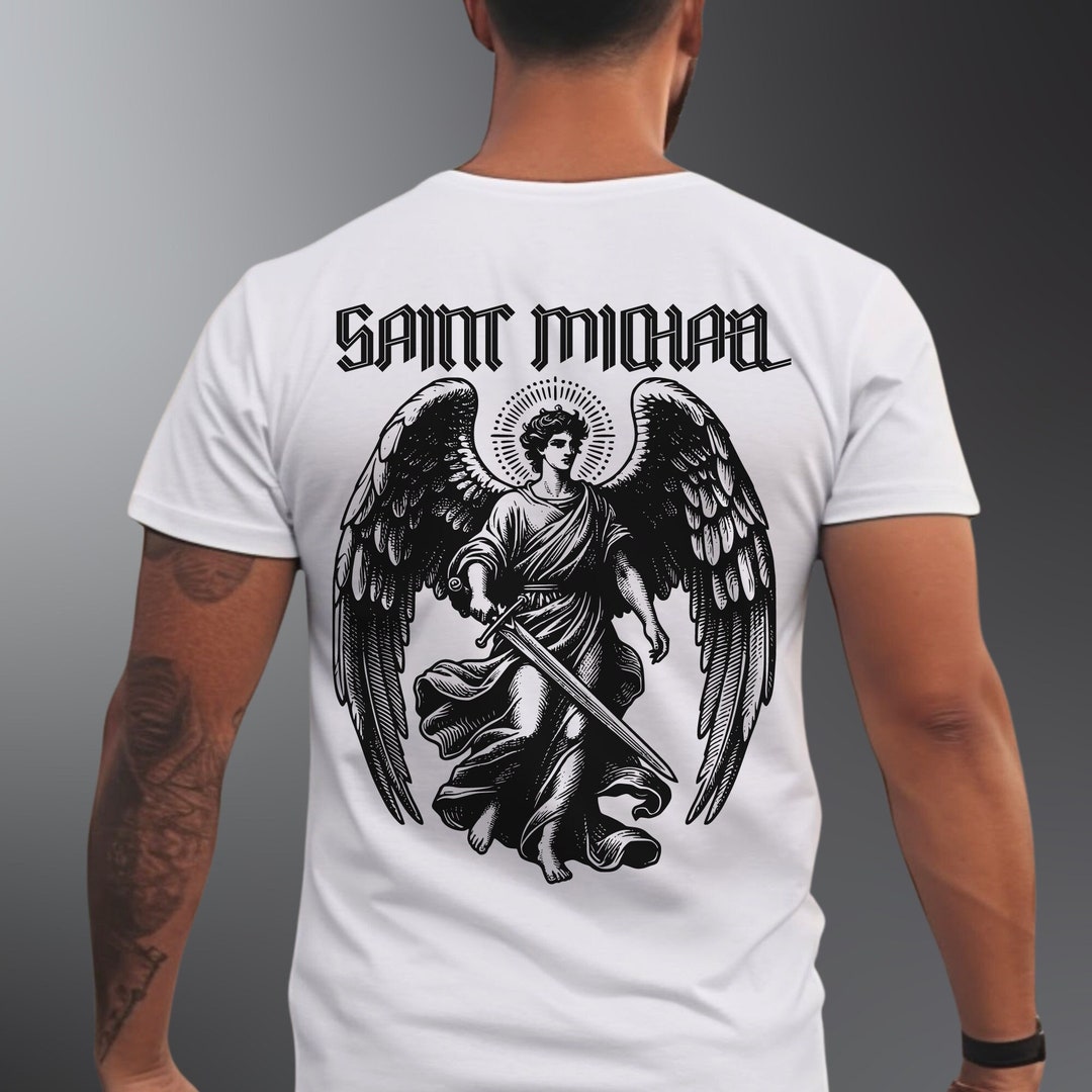 Saint Michael Back T Shirt | Christian Clothing | St Michael the ...