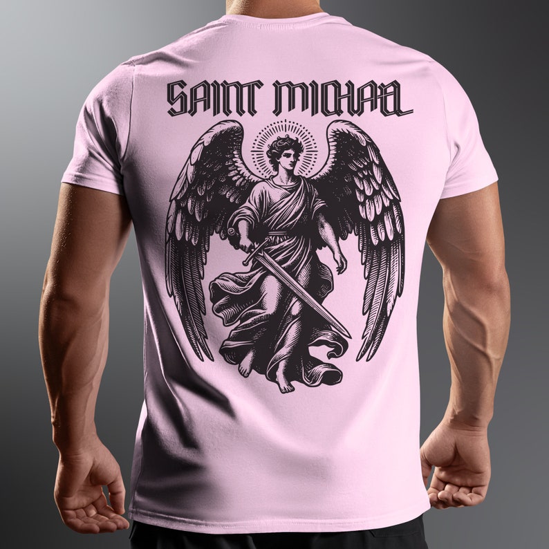 Saint Michael Back T Shirt | Christian Clothing | St Michael the ...
