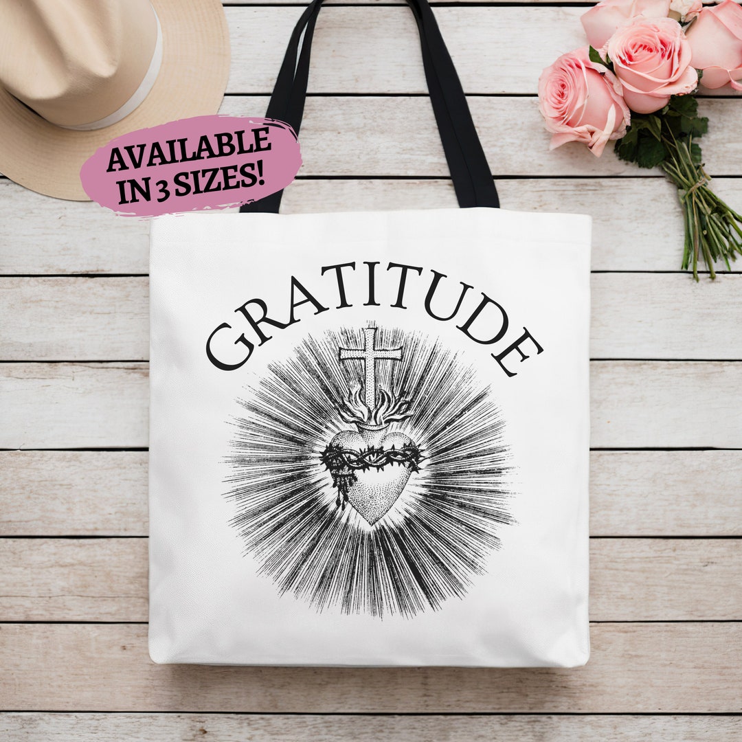 Sacred Heart of Jesus Tote Bag: Catholic Gratitude Gift - Etsy