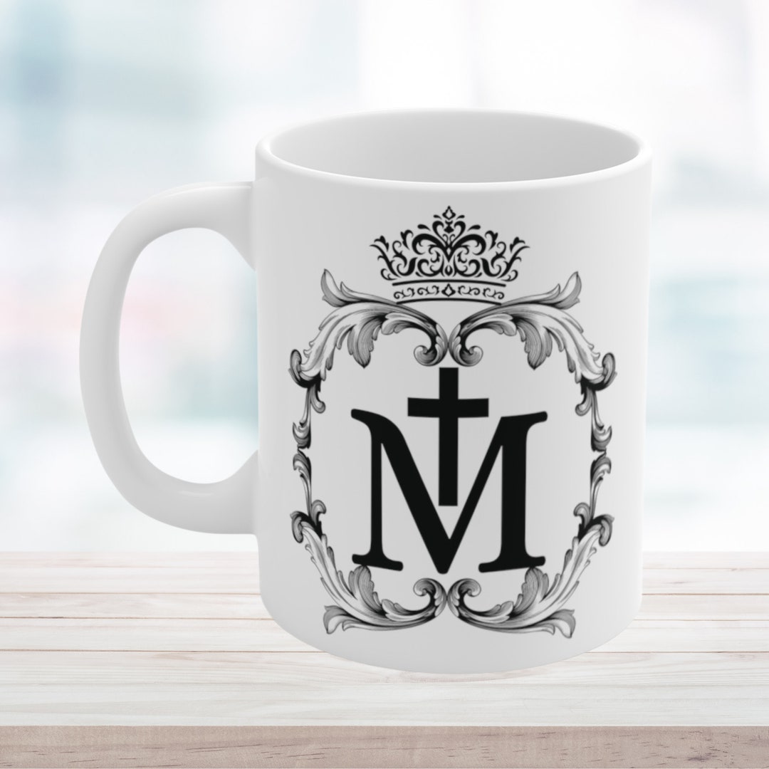 Marian Crown Coffee Mug | Minimalist Catholic Gifts | Virgin Mary ...