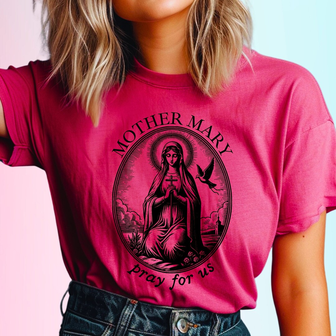 Mother Mary Pray for Us Virgin Mary Crewneck Catholic Apparel Orthodox ...