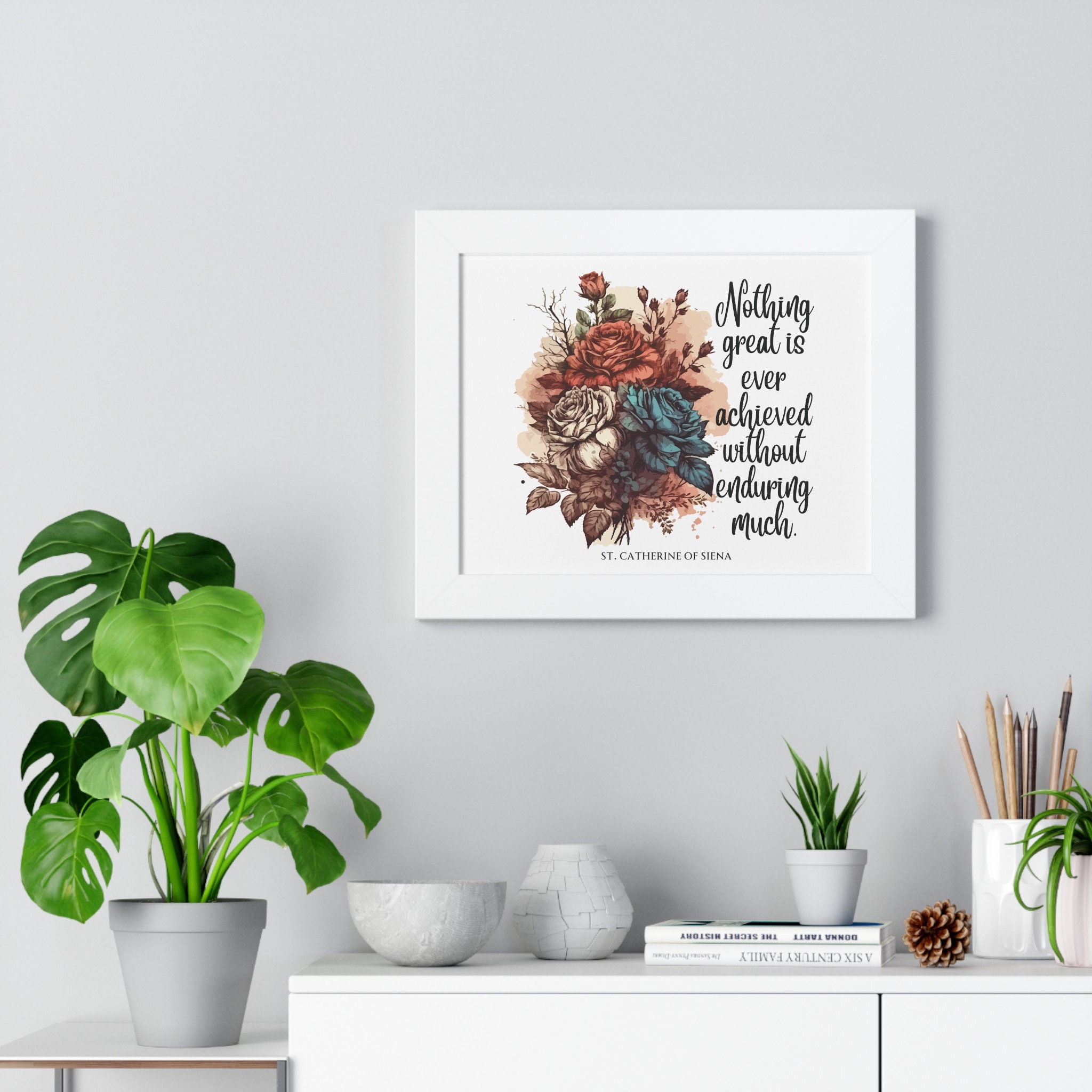 St Catherine of Siena Framed Poster | Catholic Wall Decor | Patron ...