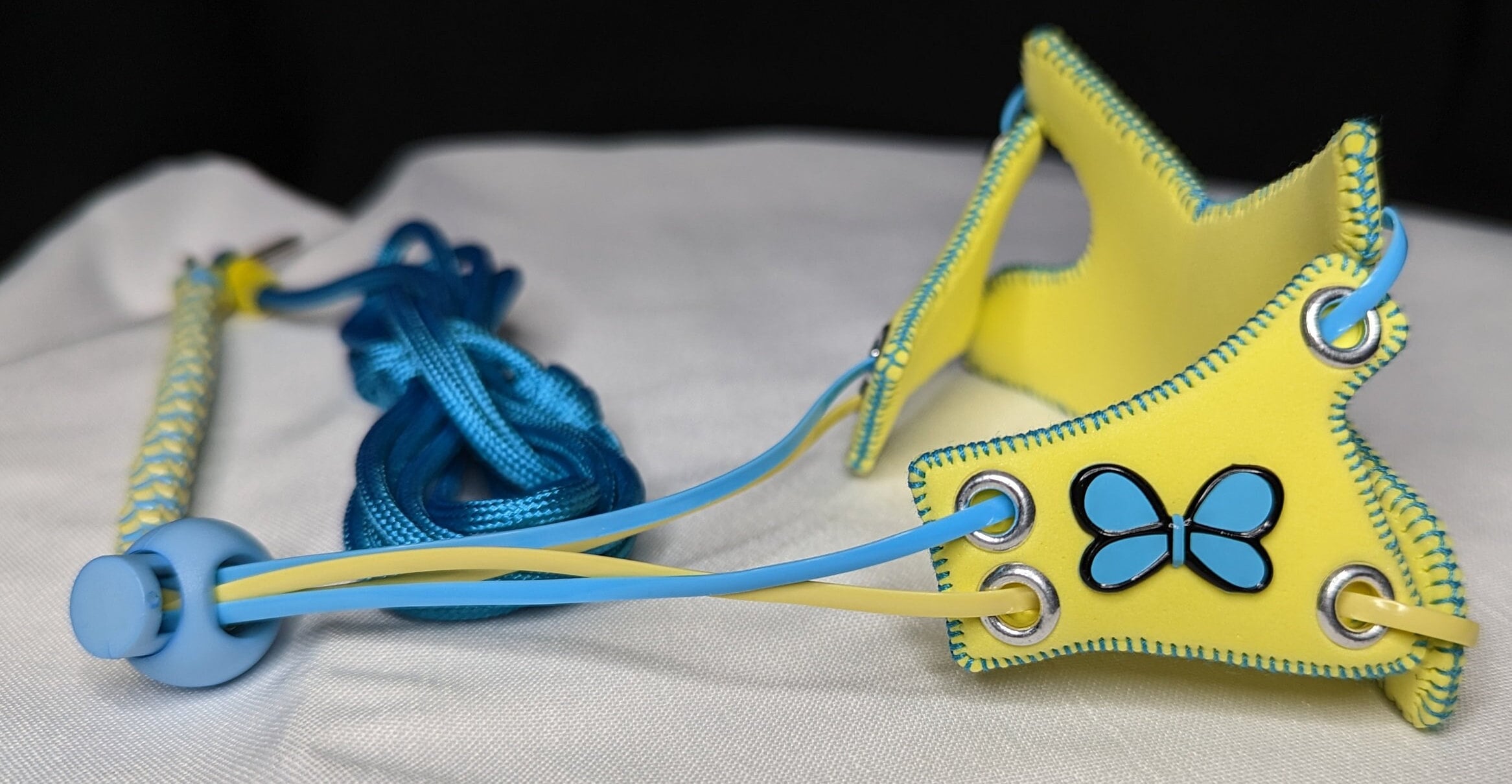 Yellow & Blue Harness With Blue Butterfly Brad Large - Etsy