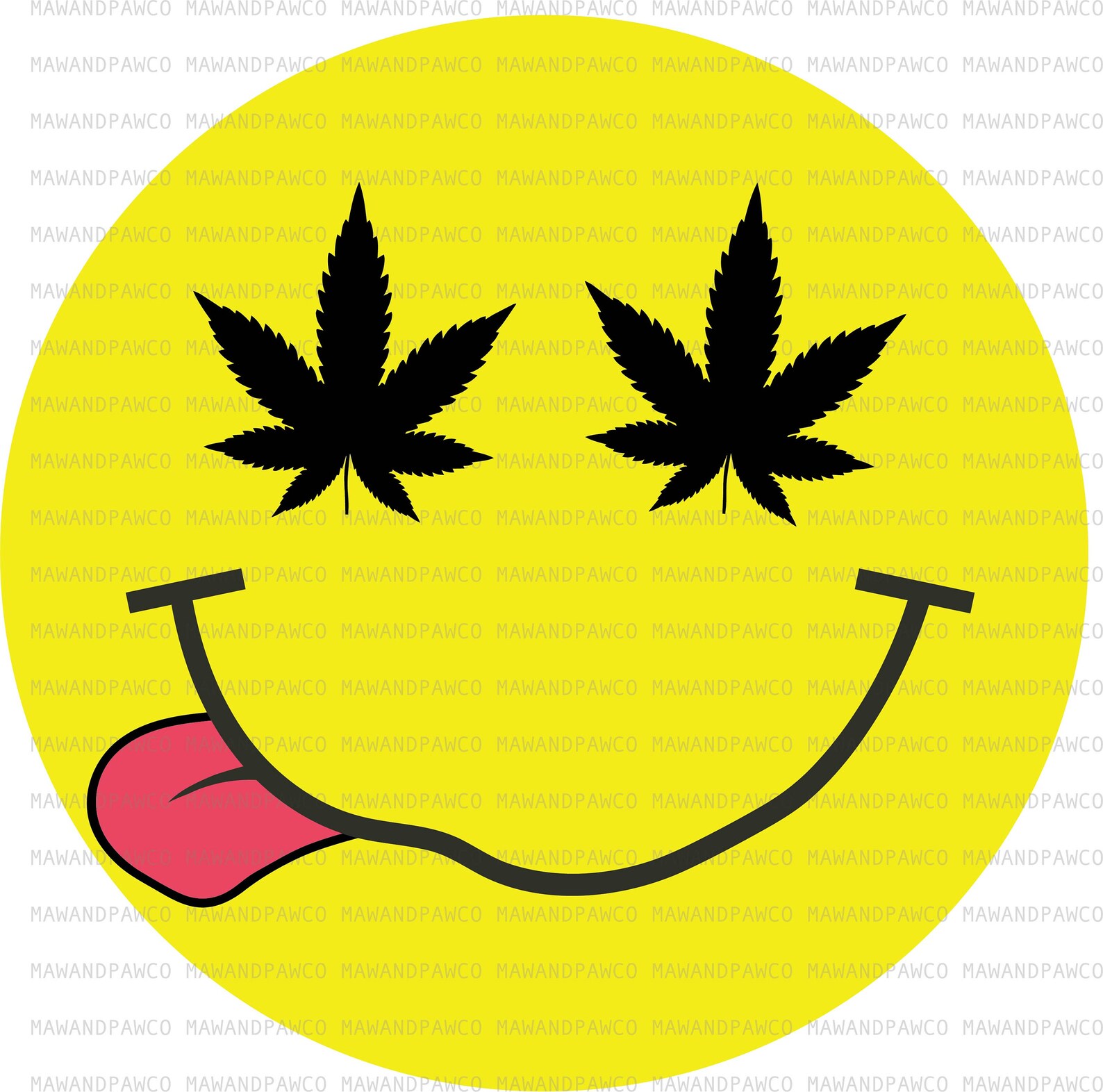 Pot Leaf Smiley Face PNG Sublimation Designs Downloads - Etsy