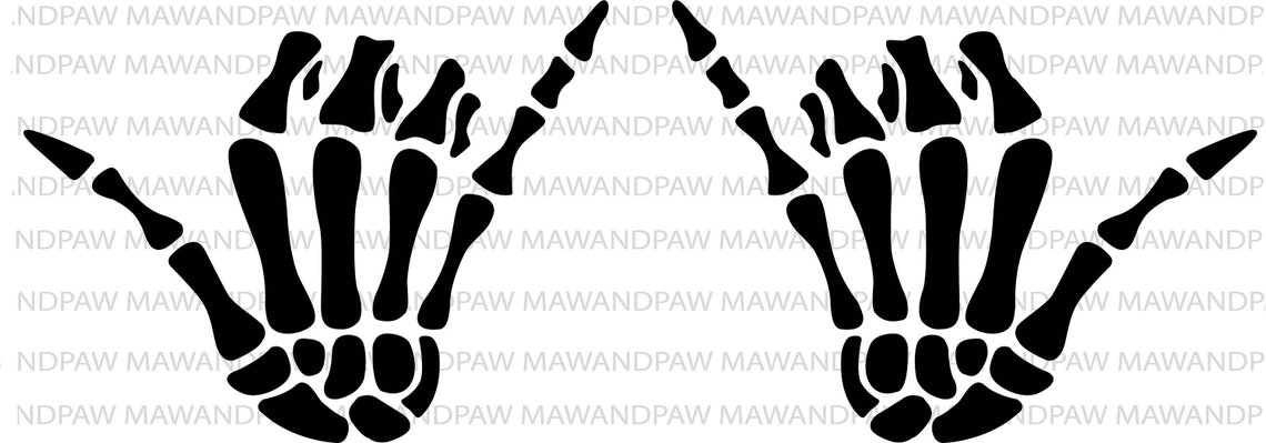 Hang Loose Skeleton Hands, Sublimation Designs Downloads, Digital ...