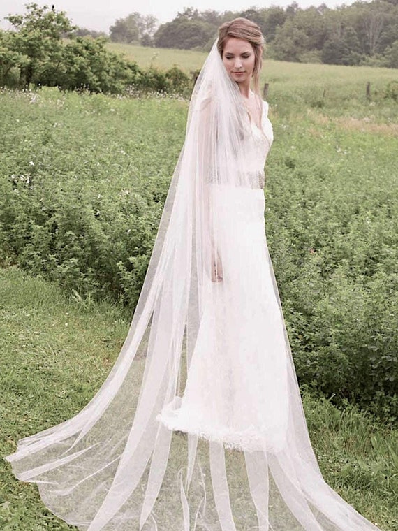 Bridal Illusion Tulle Wedding Veil Customizable All Lengths | Etsy