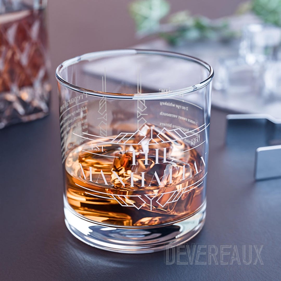 Recipe Manhattan Cocktail Glass, Whiskey Rocks Cup, Glassware for Men ...