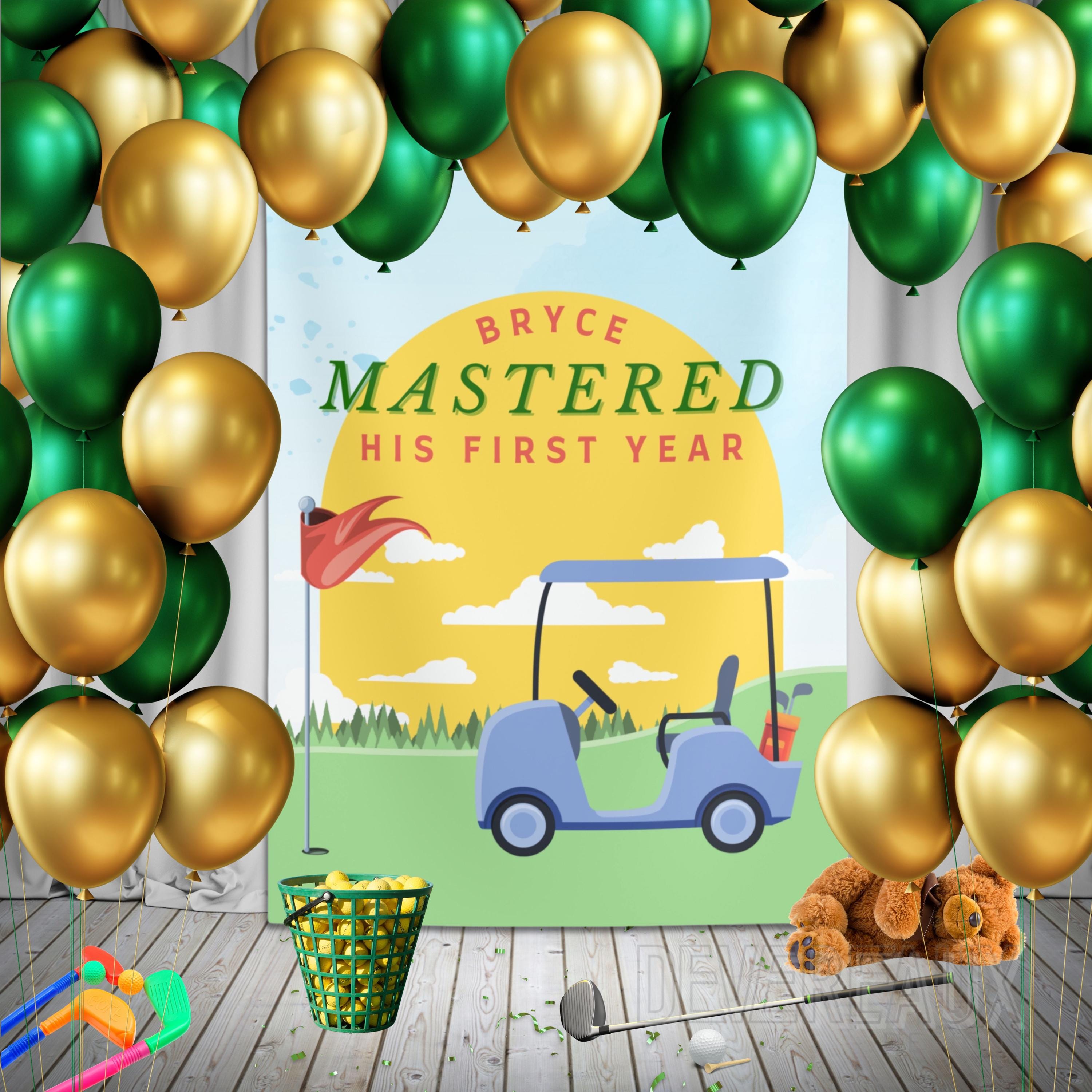 Custom Golf Bday Backdrop, Masters Birthday Party Banner, Hole in One ...