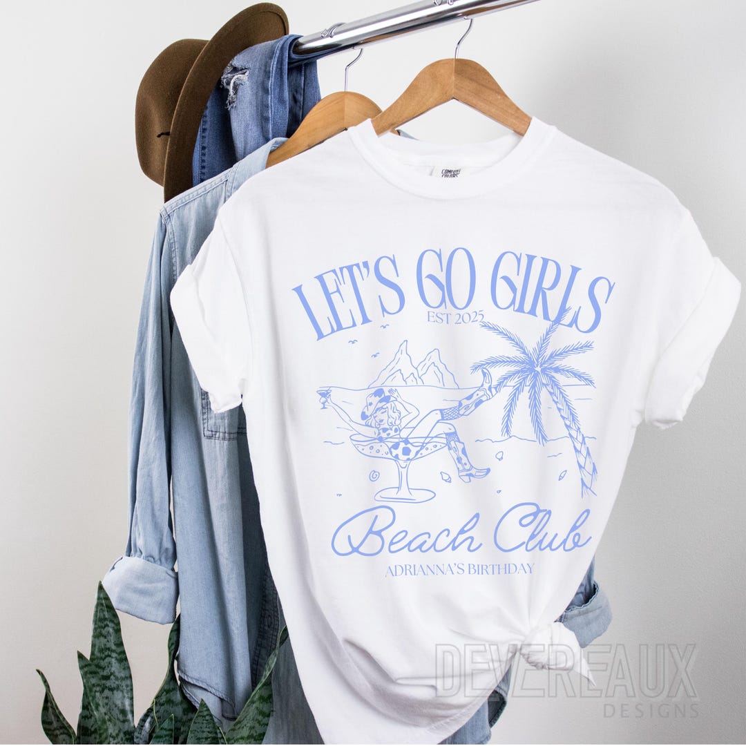 Custom Beach Club Tshirt, Coastal Cowgirl Bachelorette Party Shirt ...