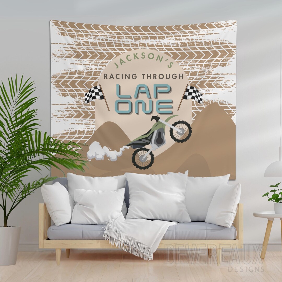 Custom Racing Bday Backdrop, Motorbike Birthday Party Banner, Dirt Bike ...