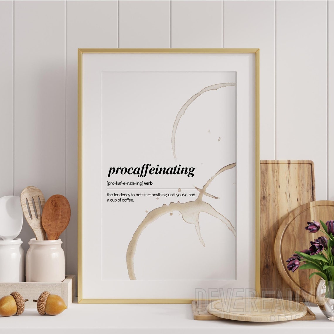 Coffee Procaffeinating Definition Poster, Funny Caffeine Print Wall Art ...