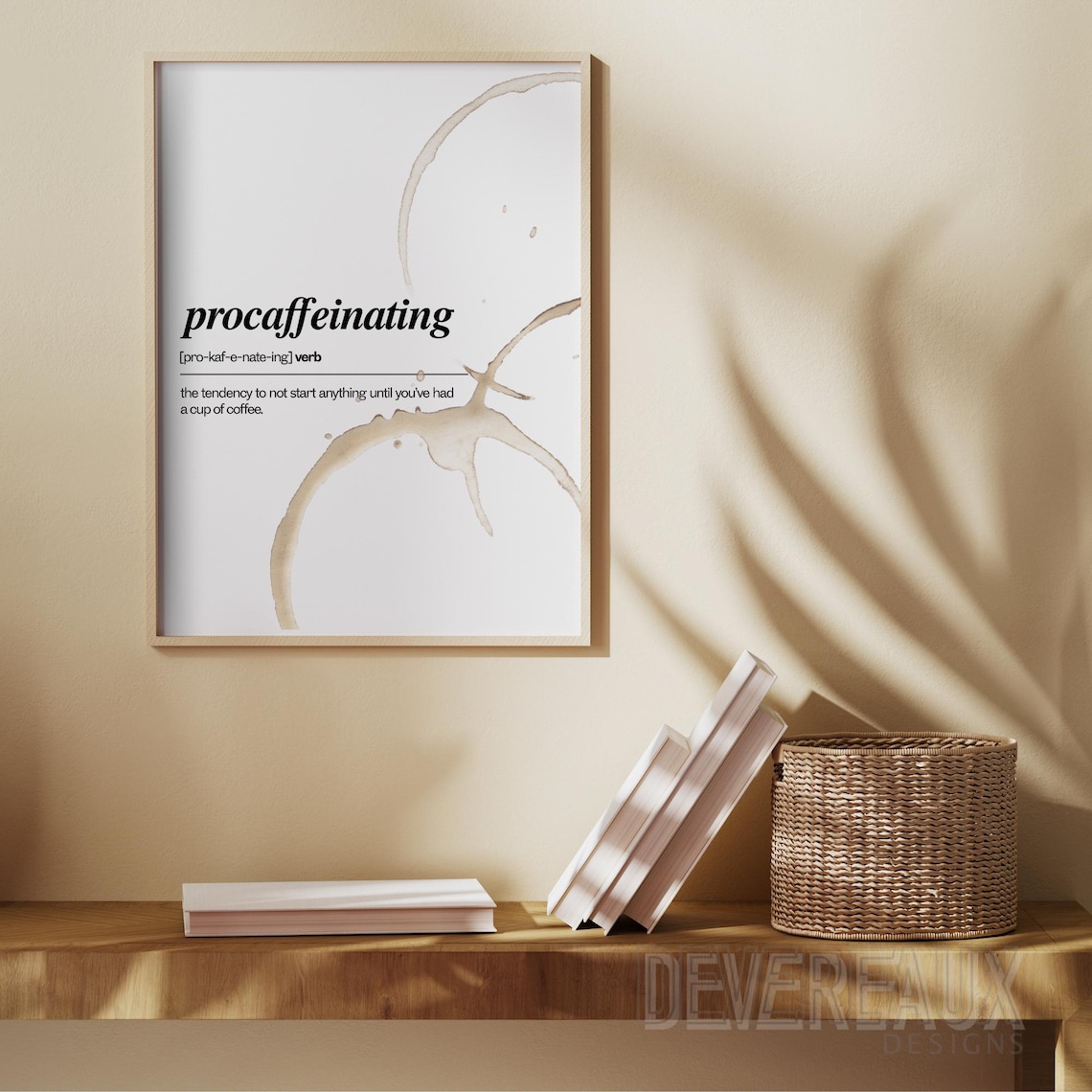 Coffee Procaffeinating Definition Poster, Funny Caffeine Print Wall Art ...