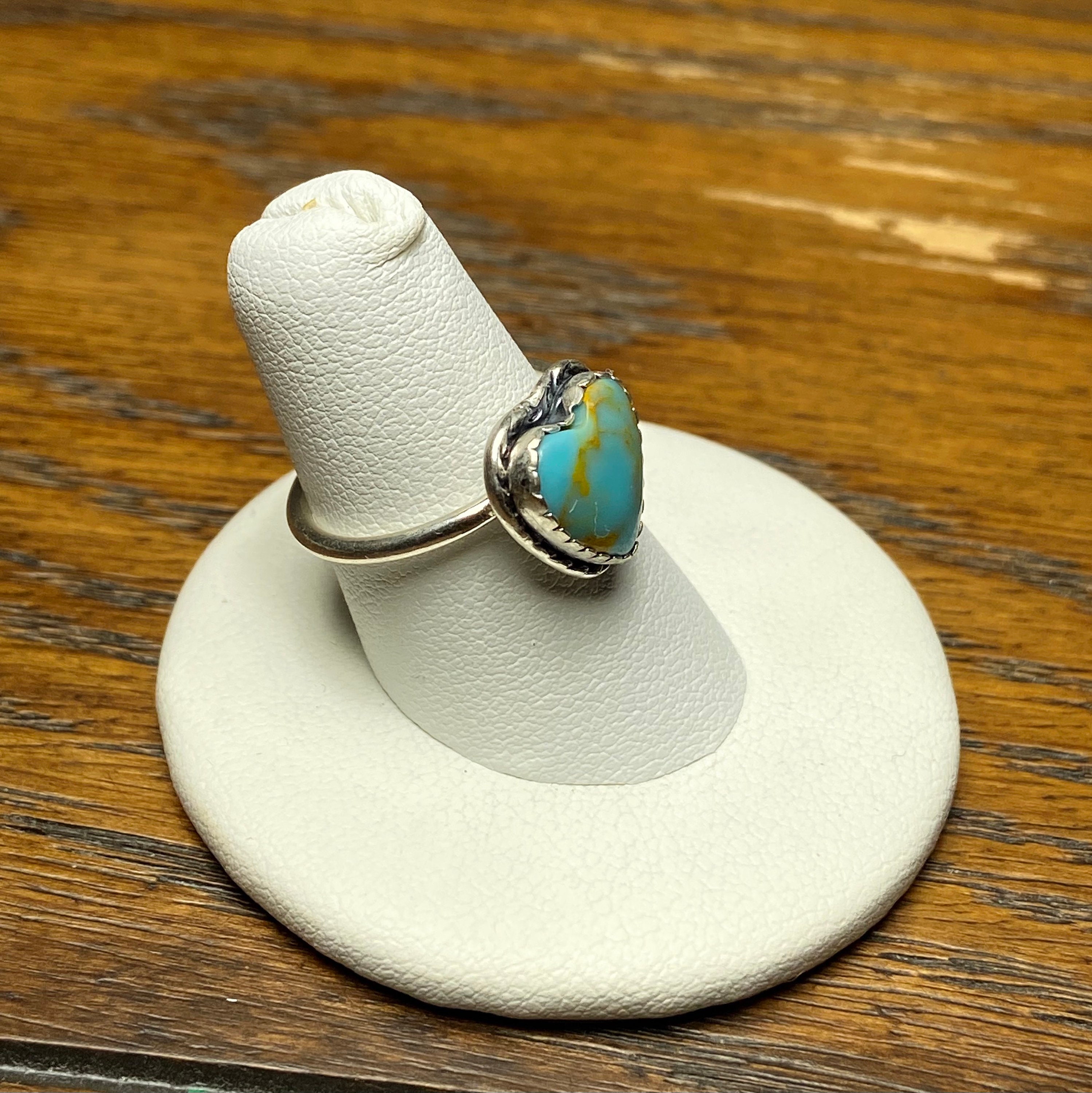 Turquoise Heart Ring/blue Turquoise Heart Ring/heart - Etsy