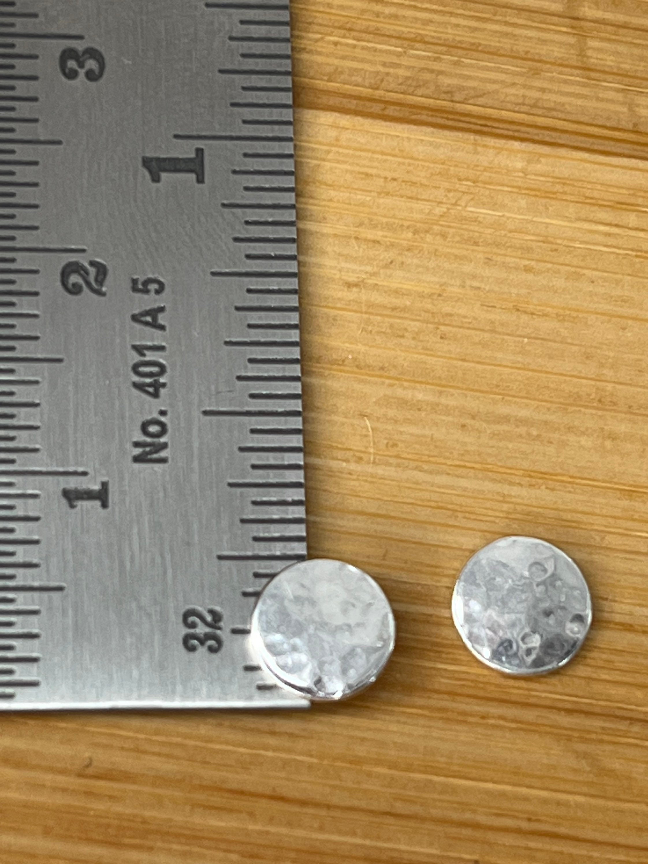 Silver Hammered Dainty Dot Stud Earrings/small Sterling - Etsy