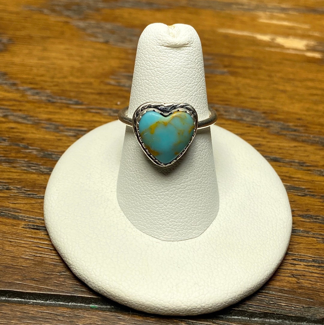 Turquoise Heart Ring/blue Turquoise Heart Ring/heart Ring/handmade ...