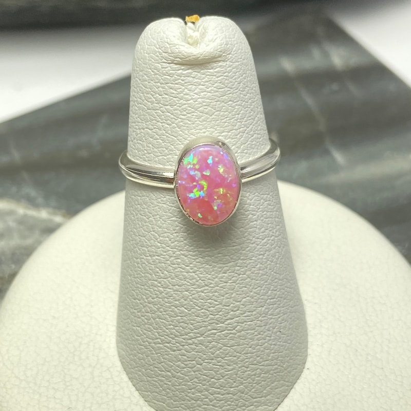 Pink Fire Opal Ring - Etsy
