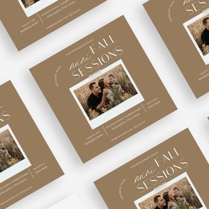 Fall Mini Session Template, Autumn Mini Session, Instagram Post Ad ...