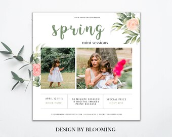 Spring Mini Session Template Photography Marketing Photoshop | Etsy