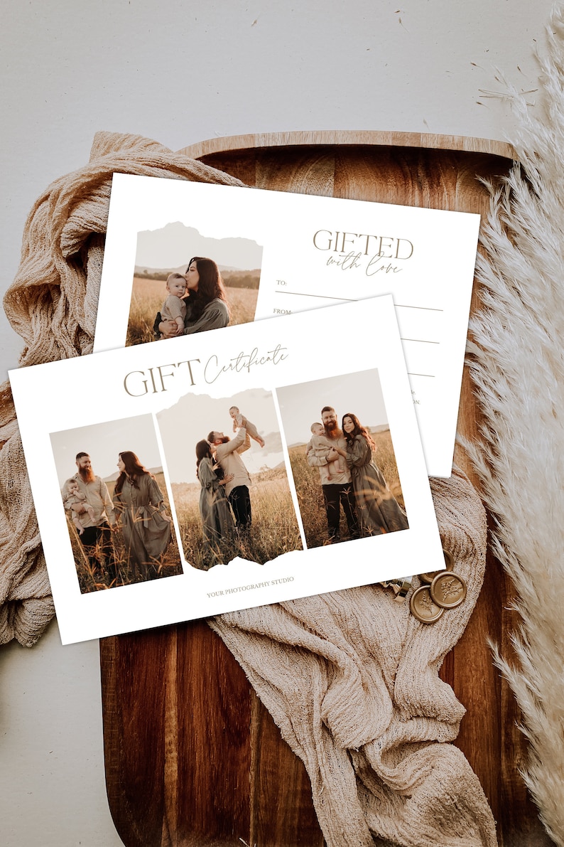 Photographer Gift Certificate Template Photography Gift Card - Etsy