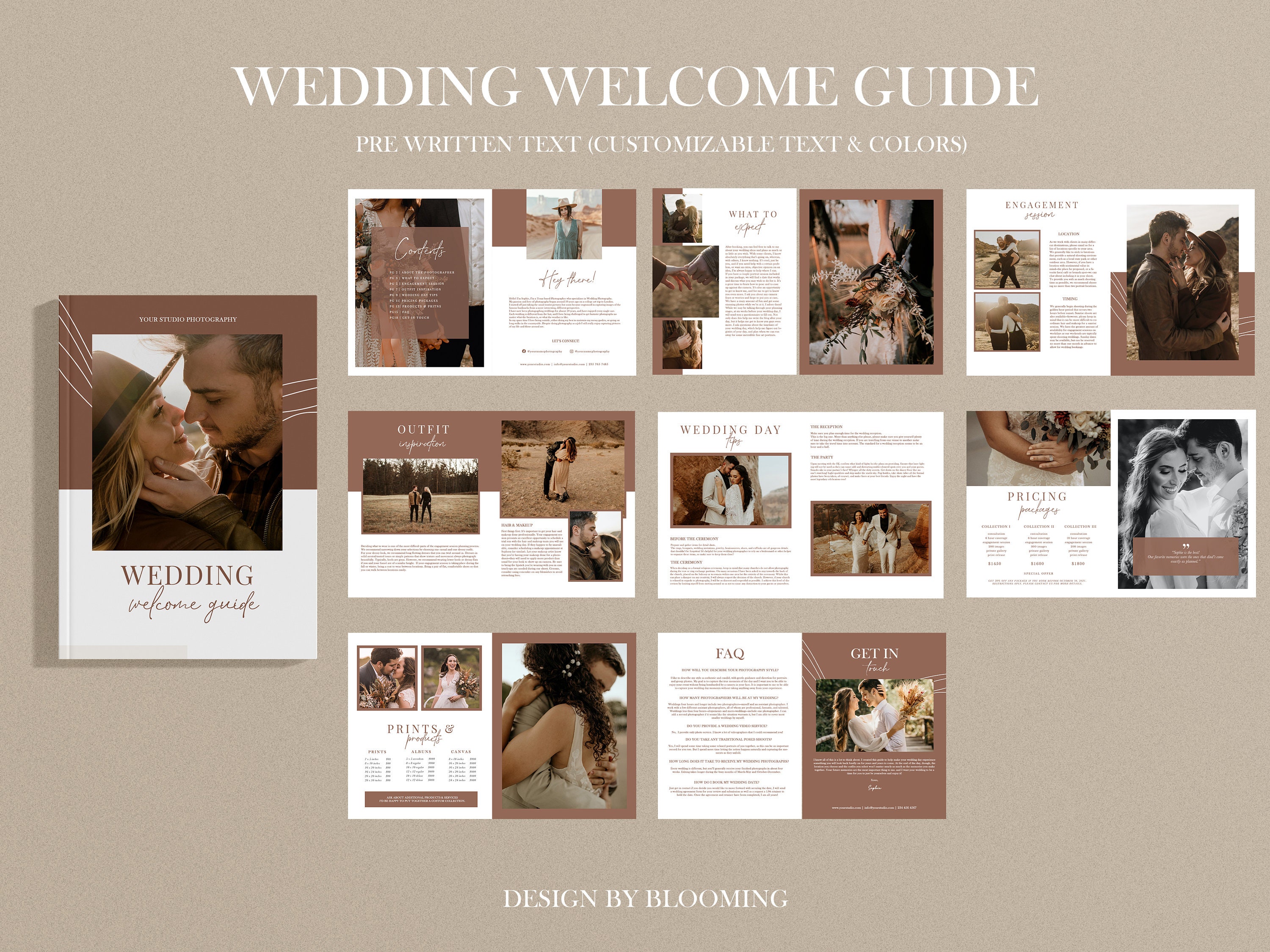 Wedding Welcome Guide Photography Pricing Guide Wedding | Etsy