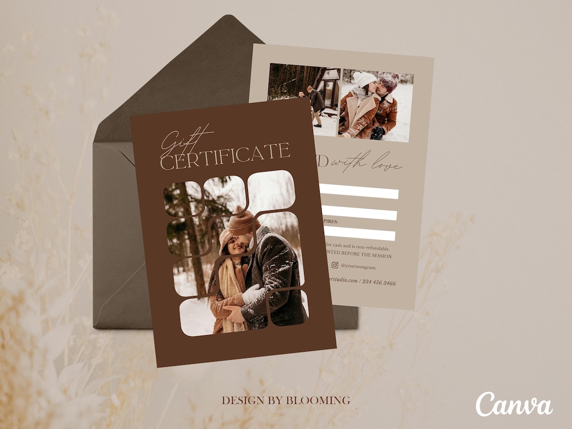 Photographer Gift Certificate Template, Photography Gift Card CANVA ...