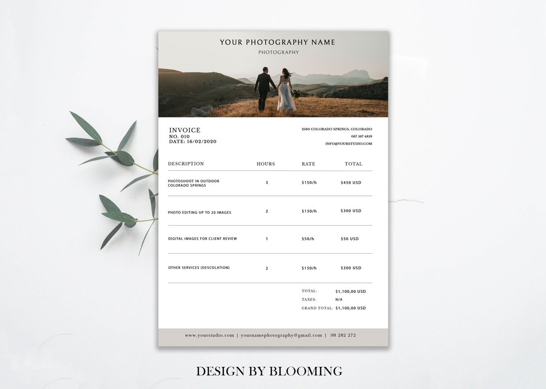Invoice Photography Template, Wedding Invoice Photography Template ...