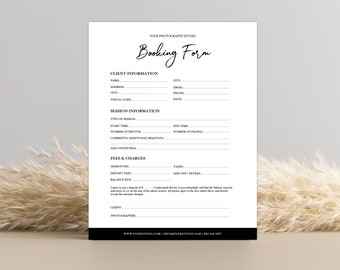 Photography Forms, Client Booking Form for Photographer, Form Templates ...