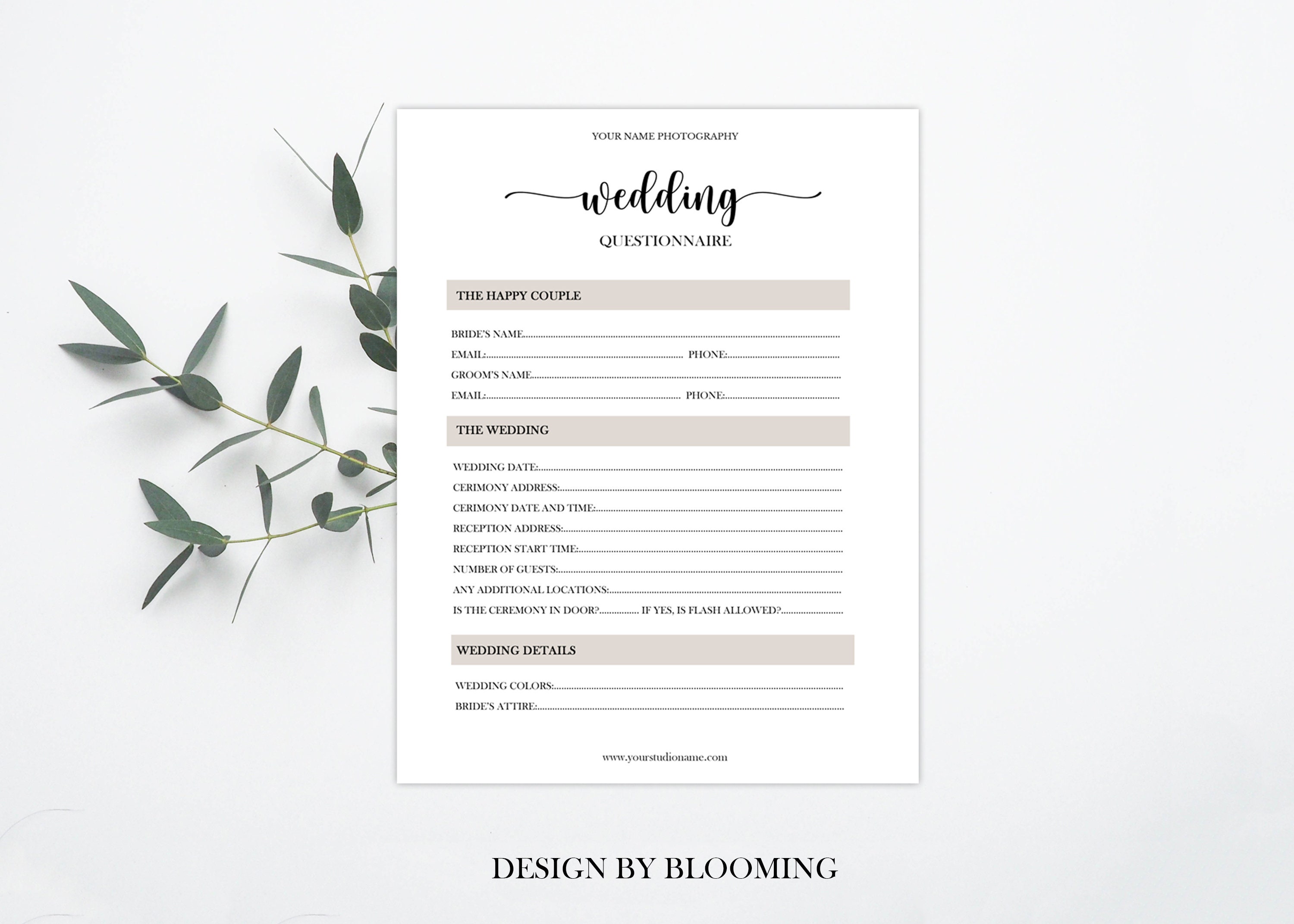 Wedding Photography Forms BUNDLE, Client Contract Template, Wedding ...