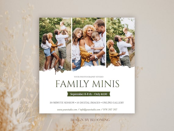 Family Mini Session Template Photography Marketing Photoshop - Etsy