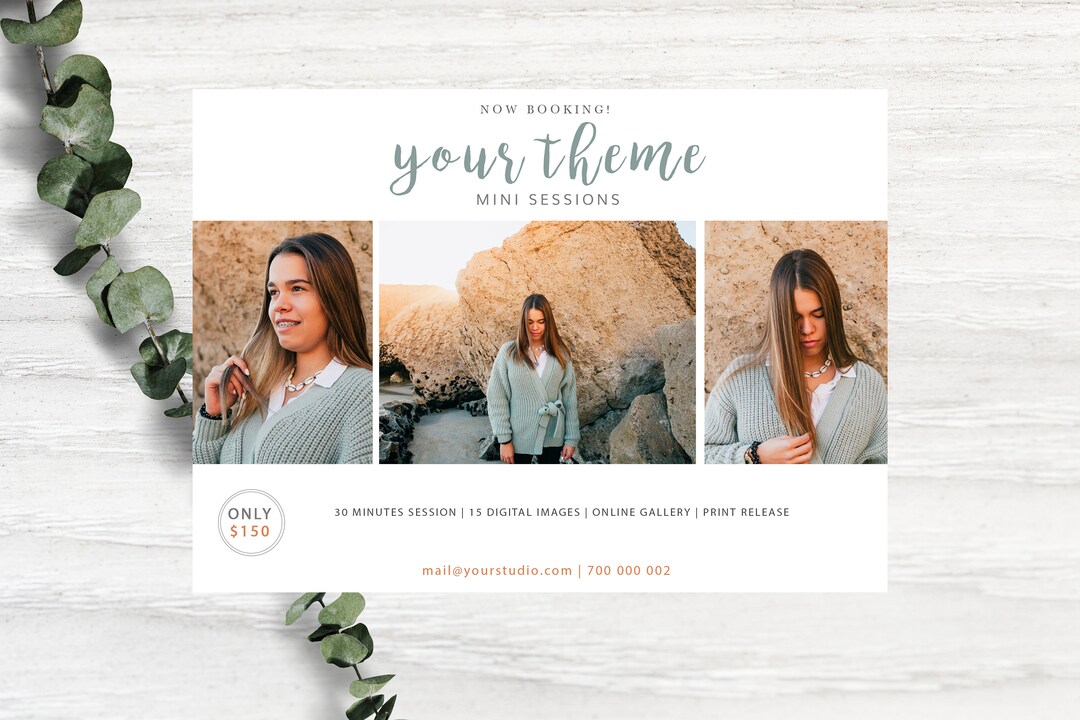 Mini Session Template, Photography Marketing, Photoshop Template ...