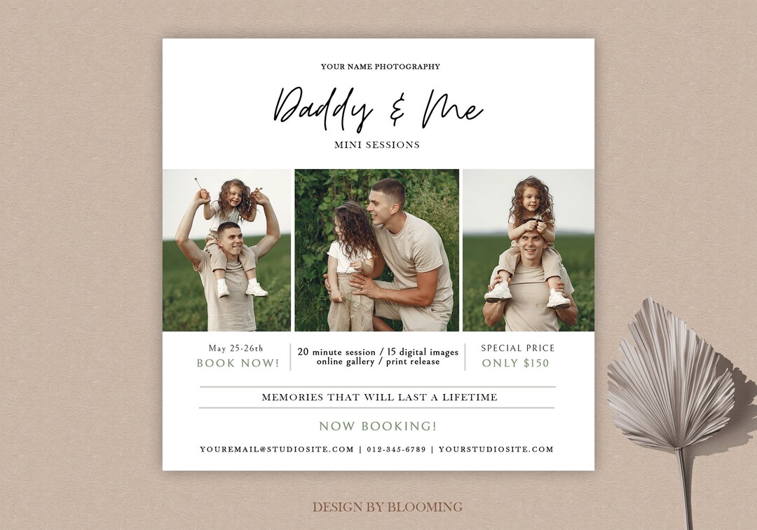 Father's Day Mini Session Template, Daddy and Me Mini Sessions Template ...