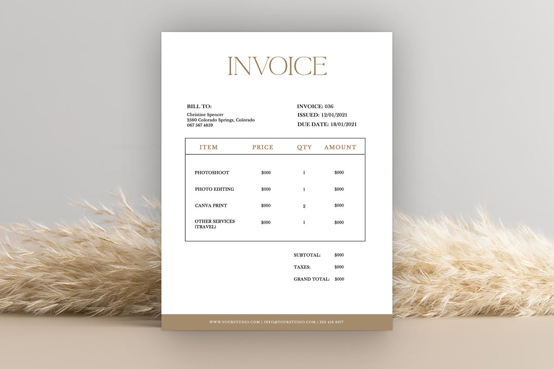 Invoice Photography Template PHOTOSHOP Invoice Template - Etsy