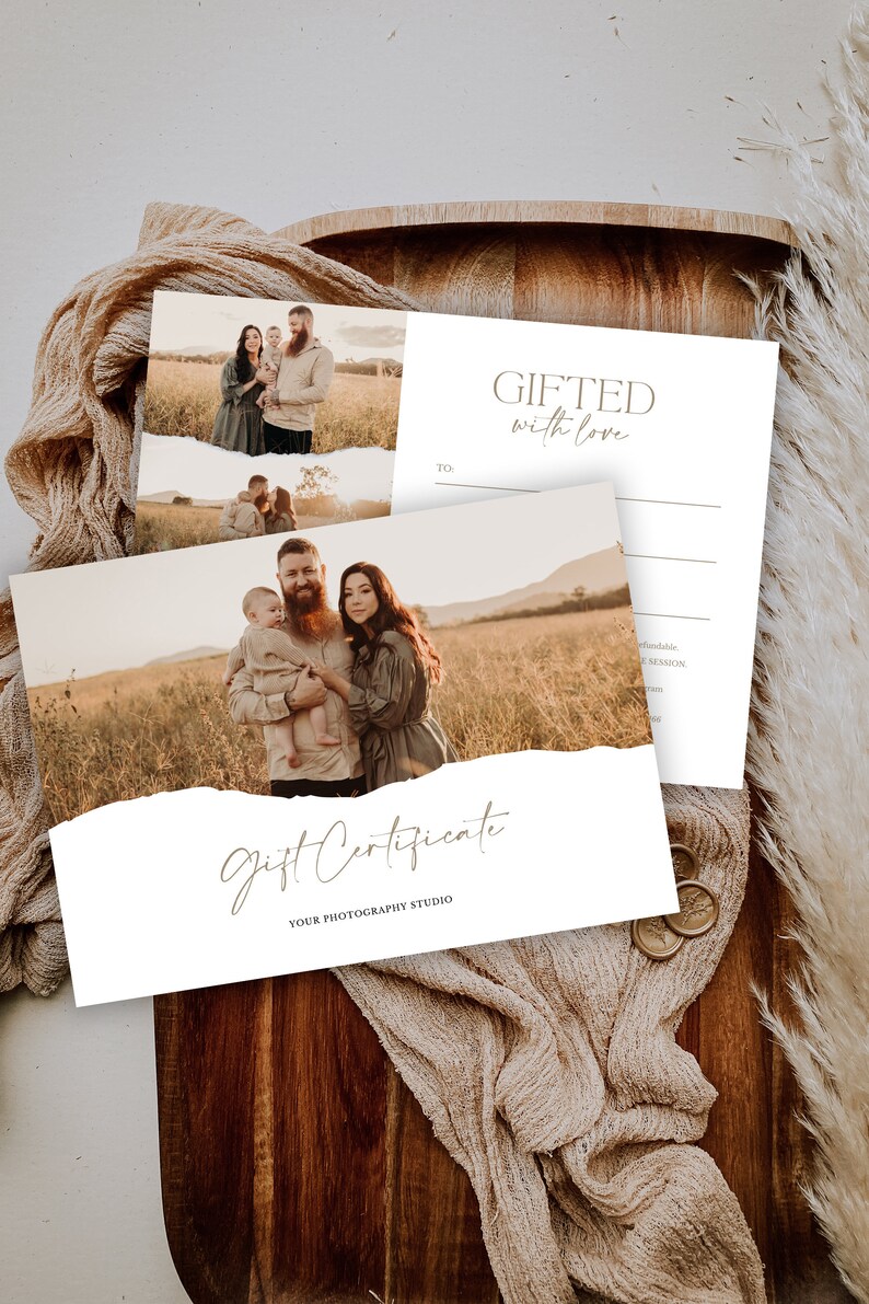 Photographer Gift Certificate Template Photography Gift Card - Etsy