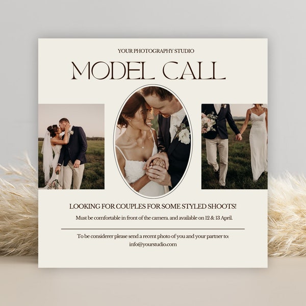 Photography Model Call Template - Etsy