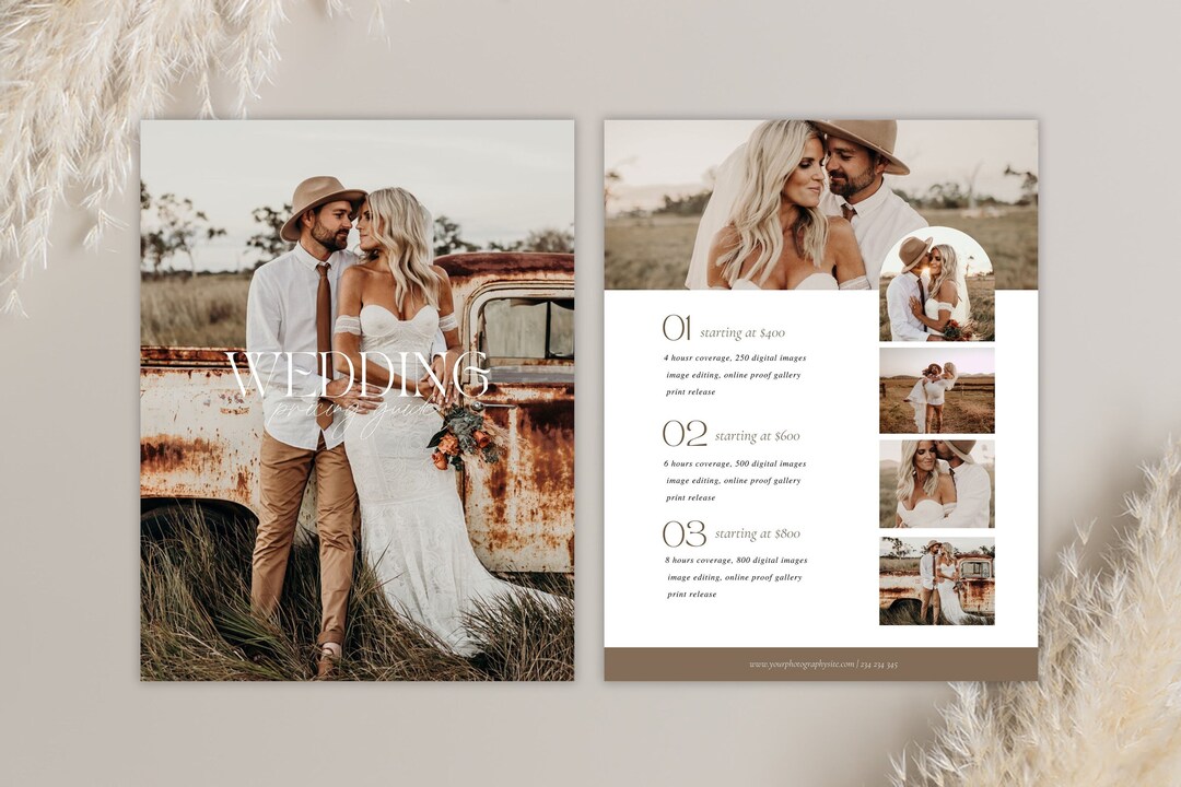 Photography Pricing Template, Wedding Price Guide List for ...