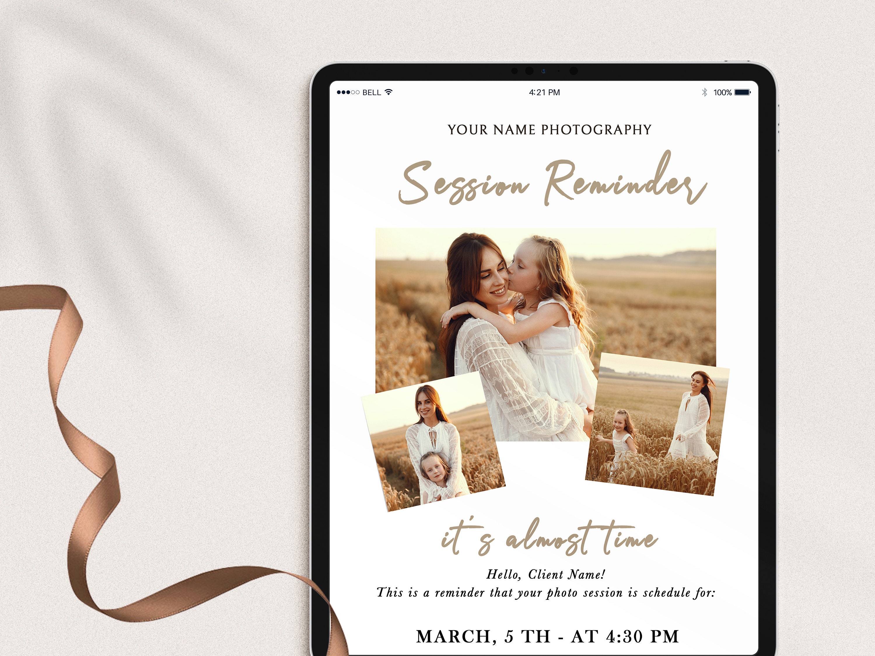 Session Reminder Email Newsletter Template for Photographers | Etsy