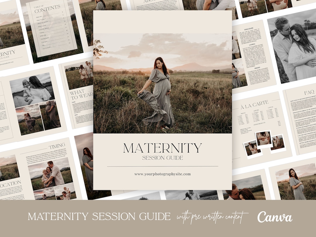 CANVA Maternity Photography Session Guide Template, Marketing Brochure ...