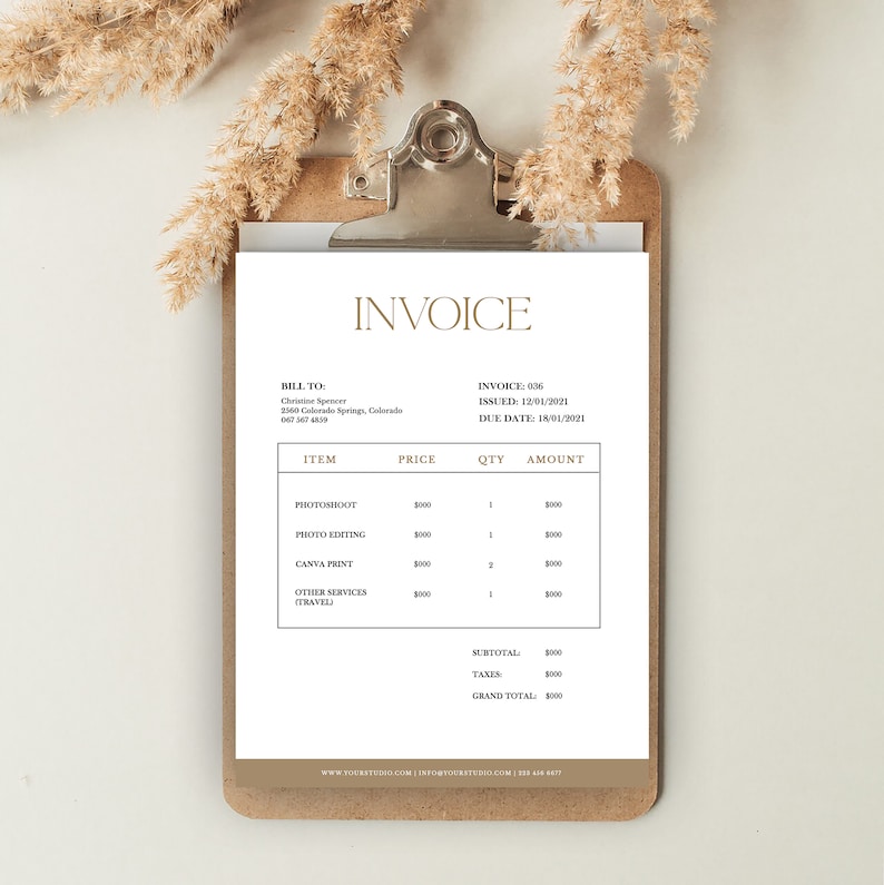 Invoice Photography Template PHOTOSHOP Invoice Template - Etsy