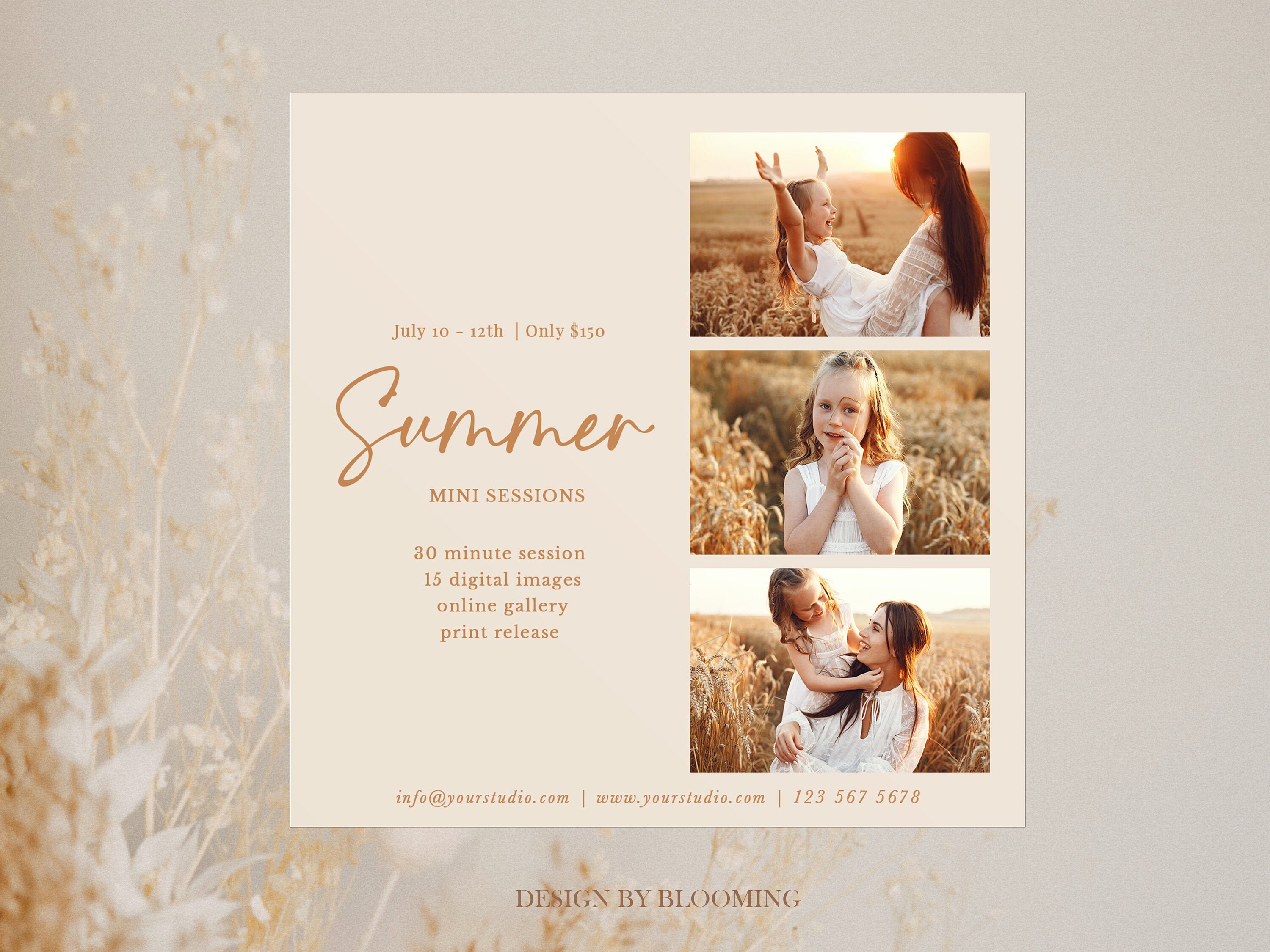 Paper Design & Templates Photo Template Summer Mini Session Template ...